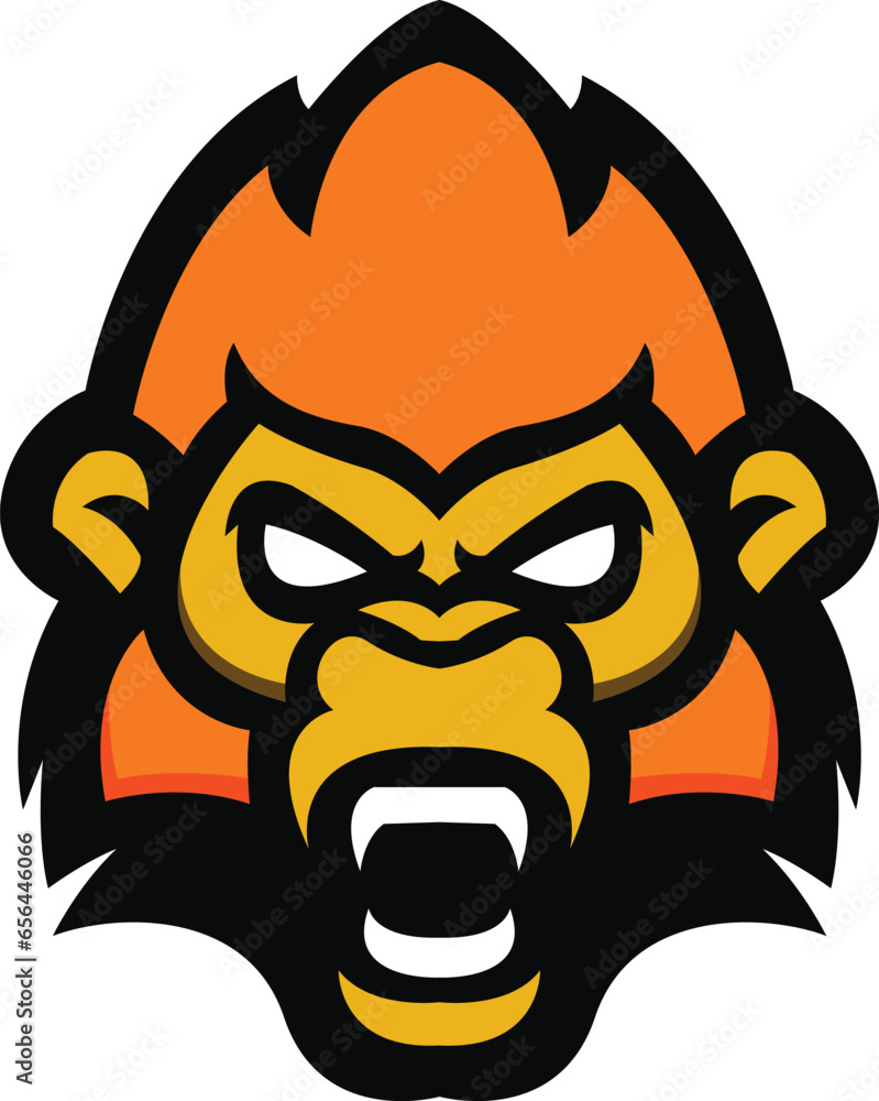 Monkey Mascot logo Design. Brave Monkey Face vector template. Monkey ...
