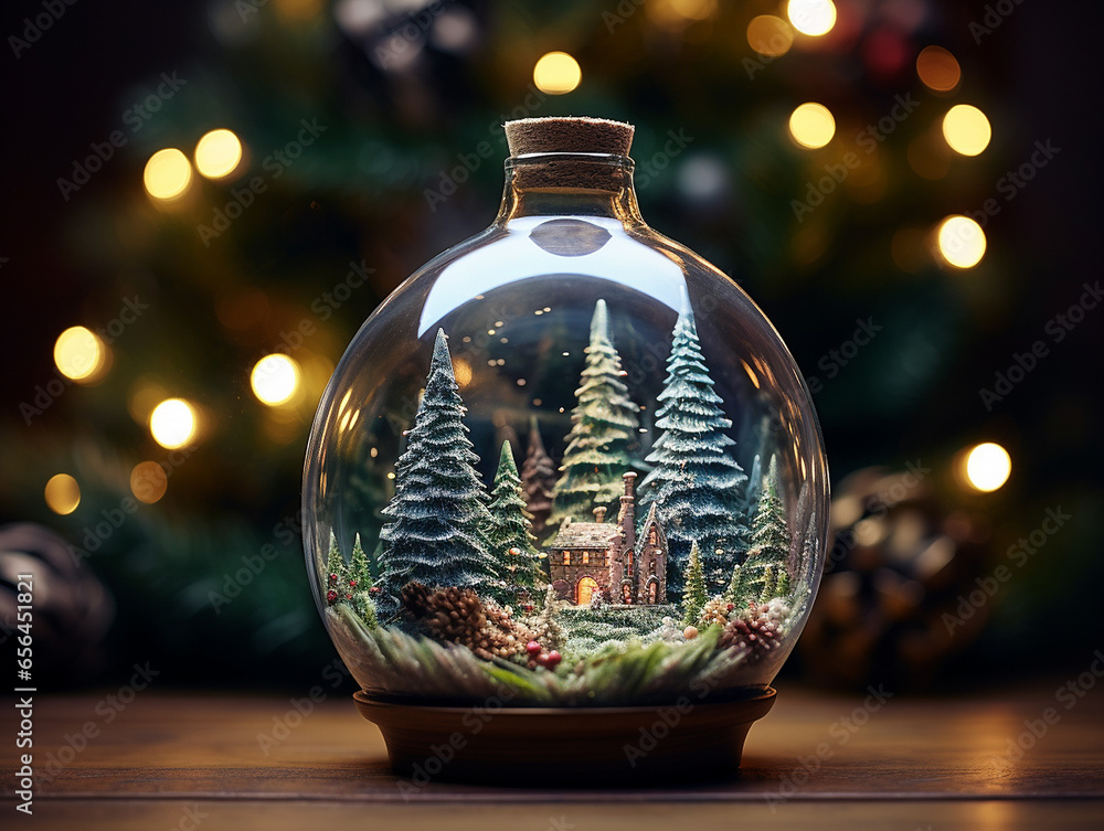 Сombining Christmas and nature to convey idea of environmental ...