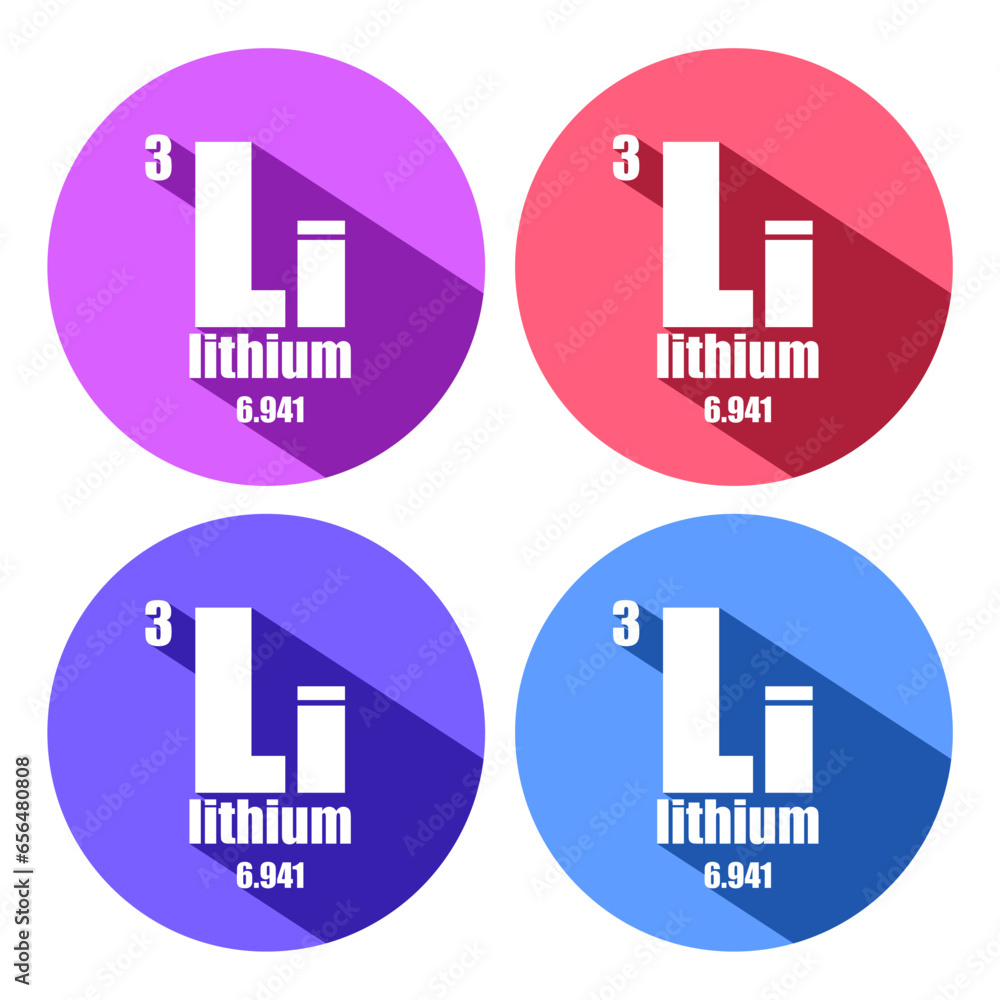 Vecteur Stock Lithium chemical element. Sign with atomic number and ...