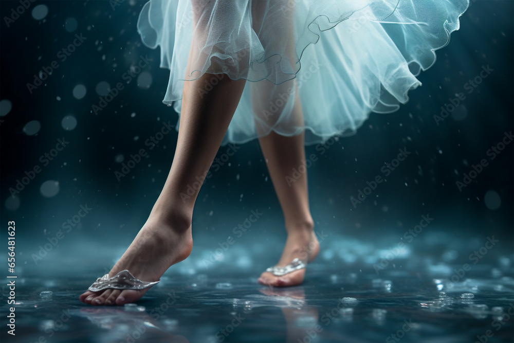 ballerina's feet on stage, Generated AI Stock Illustration | Adobe Stock