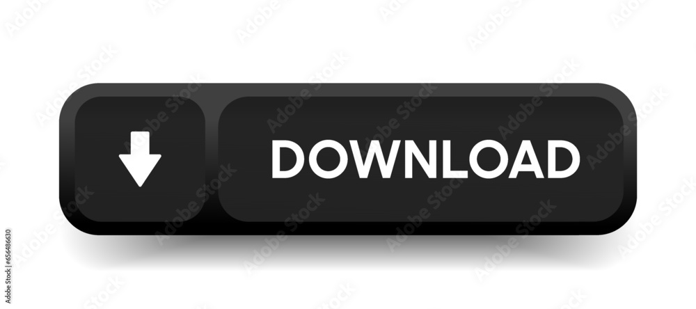 3D blue download button icon. Upload icon. Down arrow bottom side ...