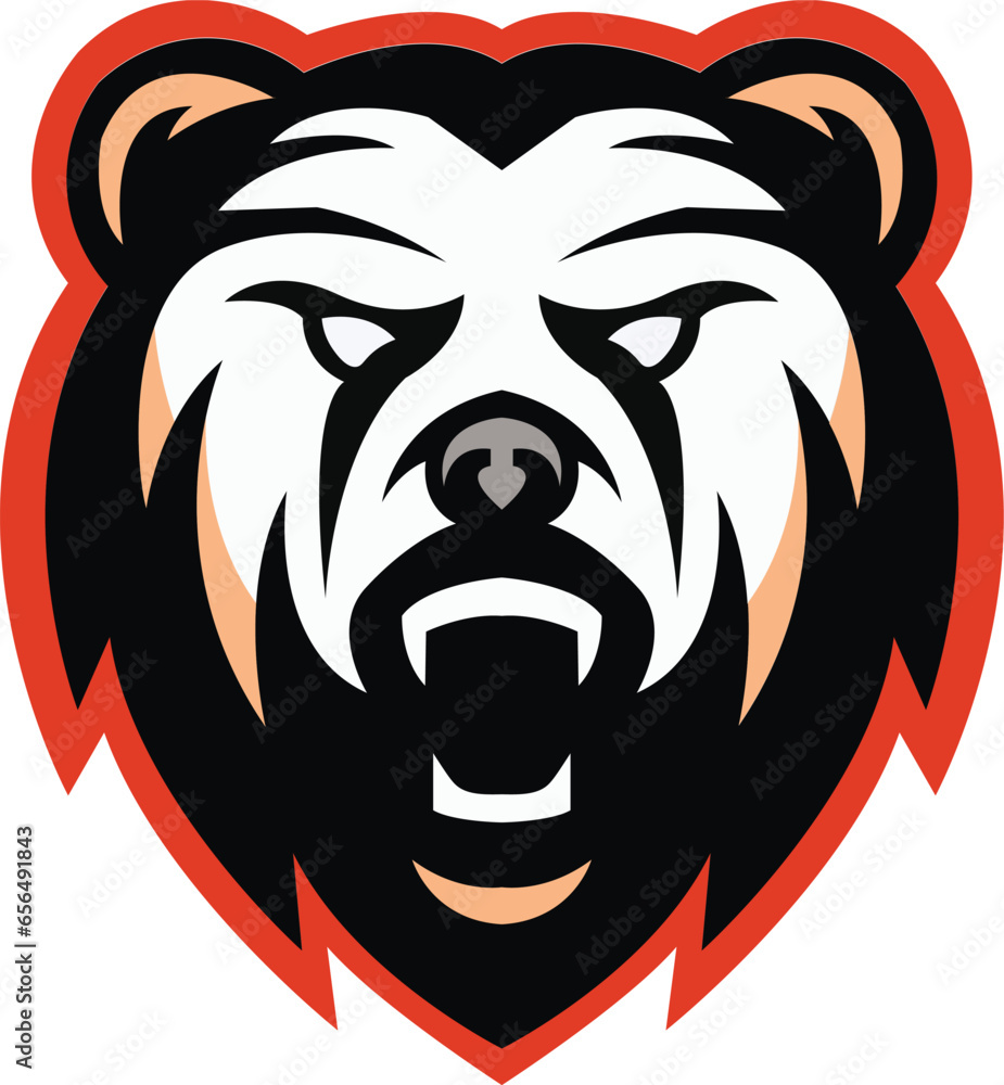 Bear Mascot logo Design. Brave Bear Face vector template. Bear Head ...