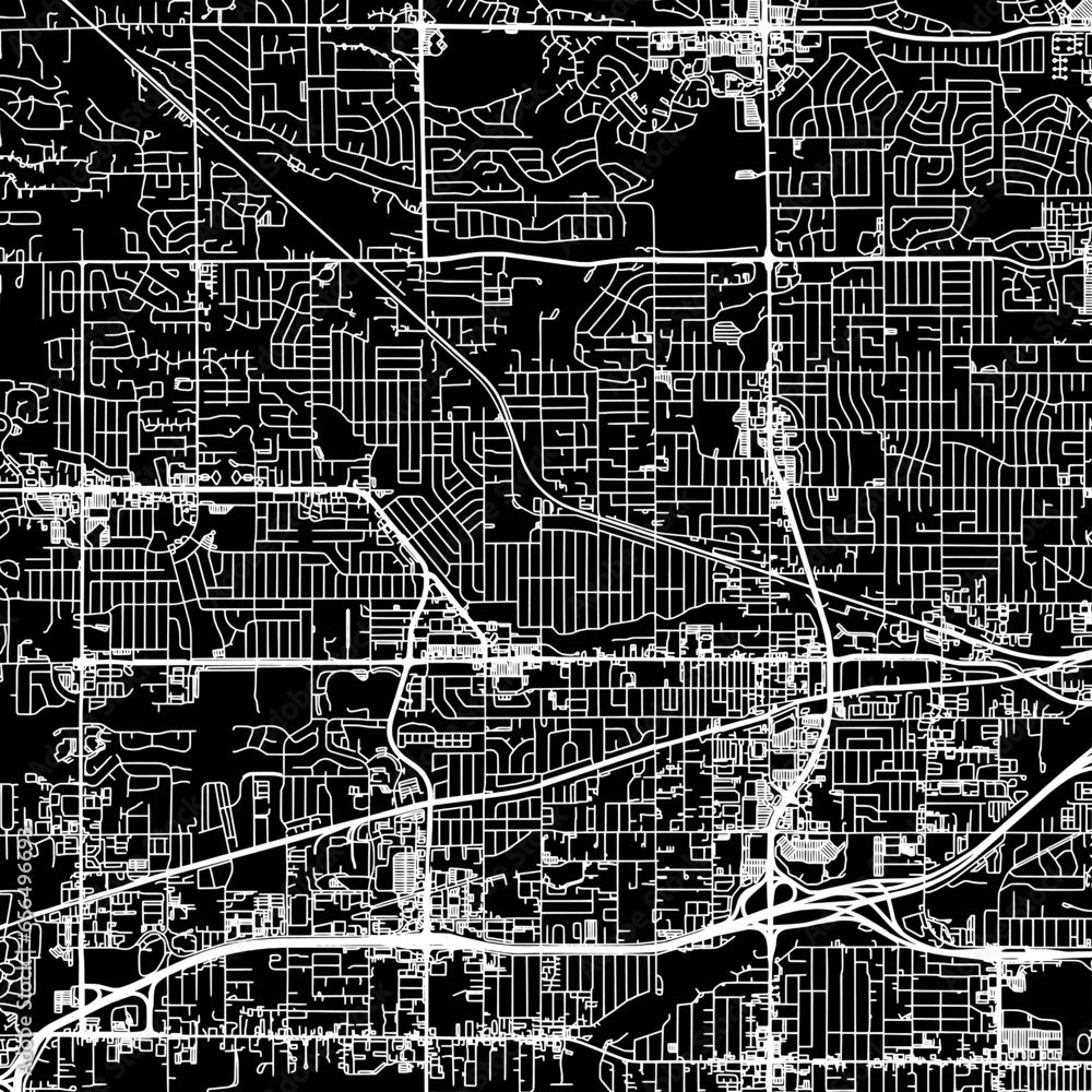 1:1 square aspect ratio vector road map of the city of Arvada Colorado ...
