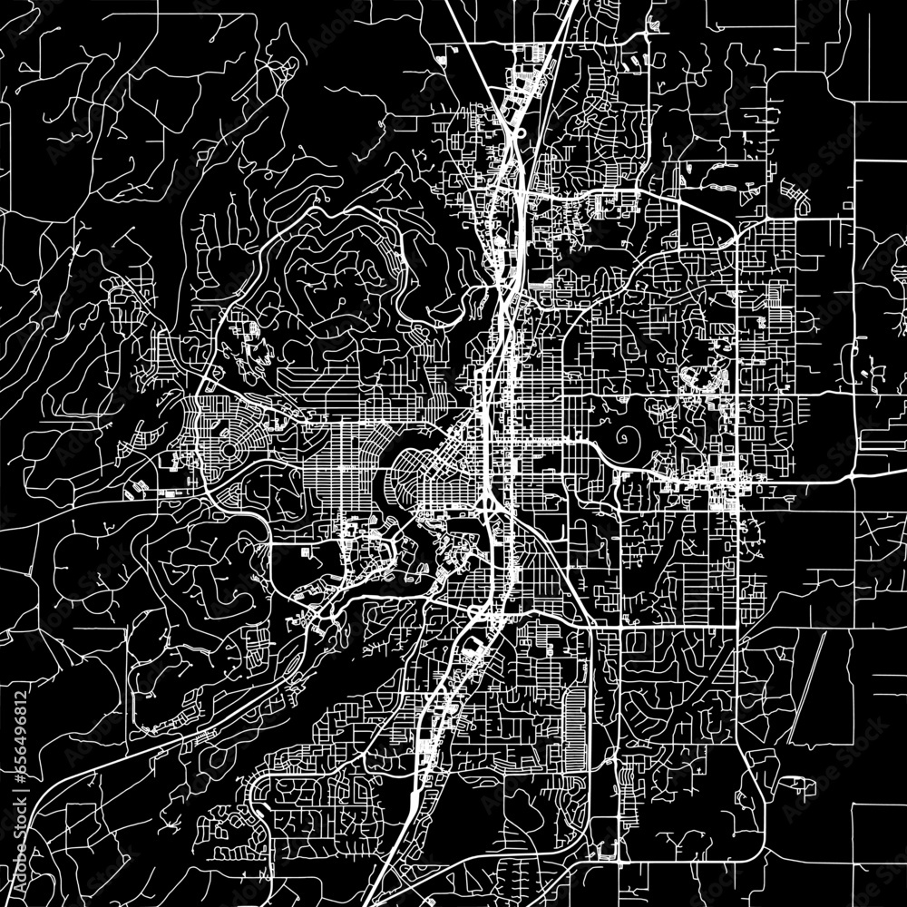 1:1 square aspect ratio vector road map of the city of Bend Oregon in ...
