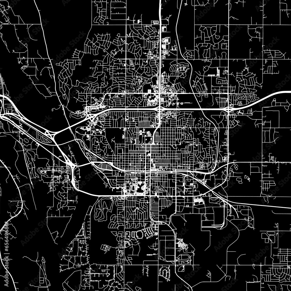 Poster 1:1 square aspect ratio vector road map of the city of Bismarck ...