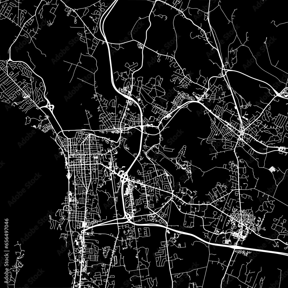 1:1 square aspect ratio vector road map of the city of Burlington ...