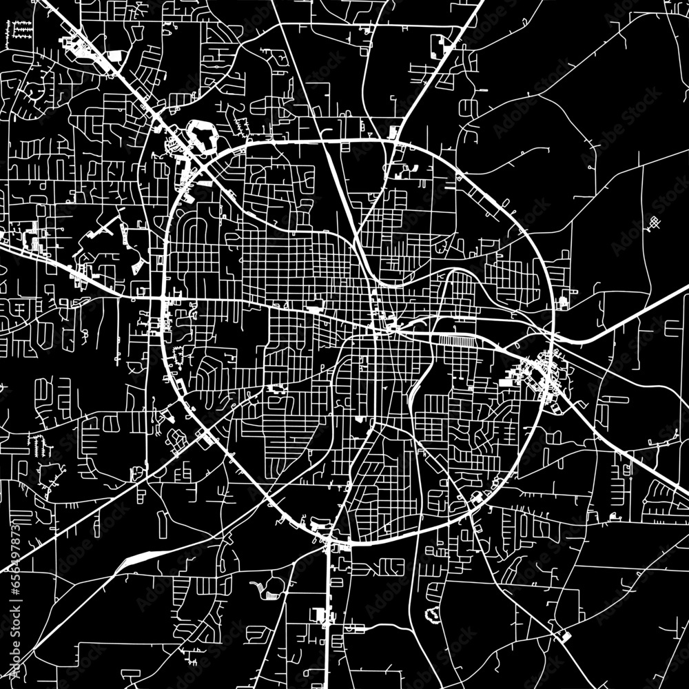 1:1 square aspect ratio vector road map of the city of Dothan Alabama ...