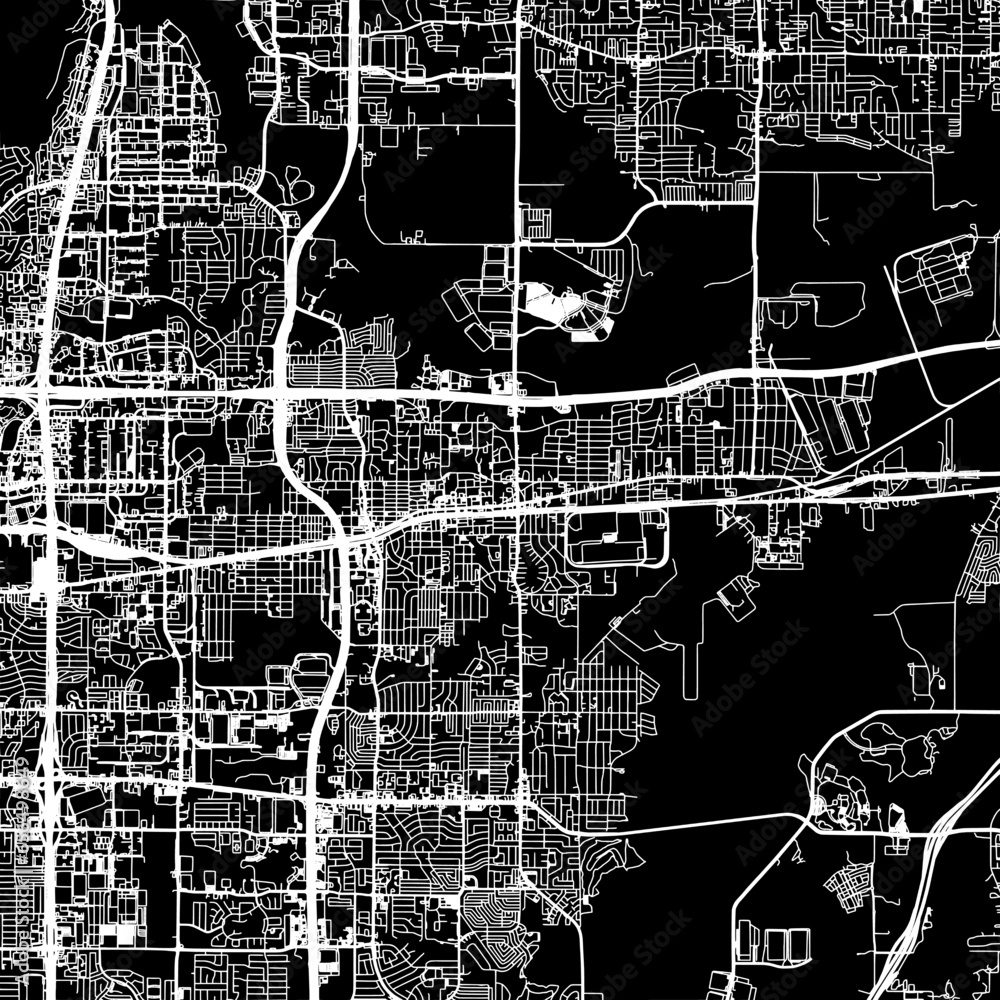 1:1 square aspect ratio vector road map of the city of Grand Prairie ...