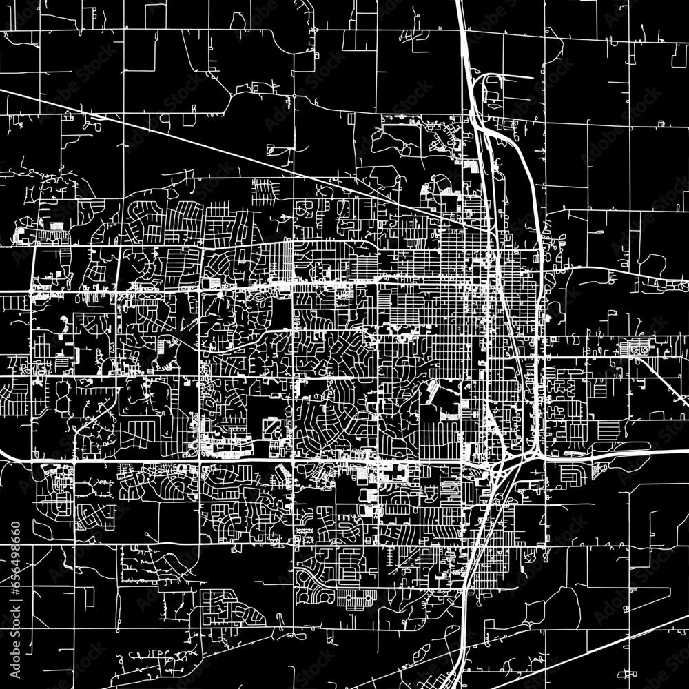 1:1 square aspect ratio vector road map of the city of Greeley Colorado ...