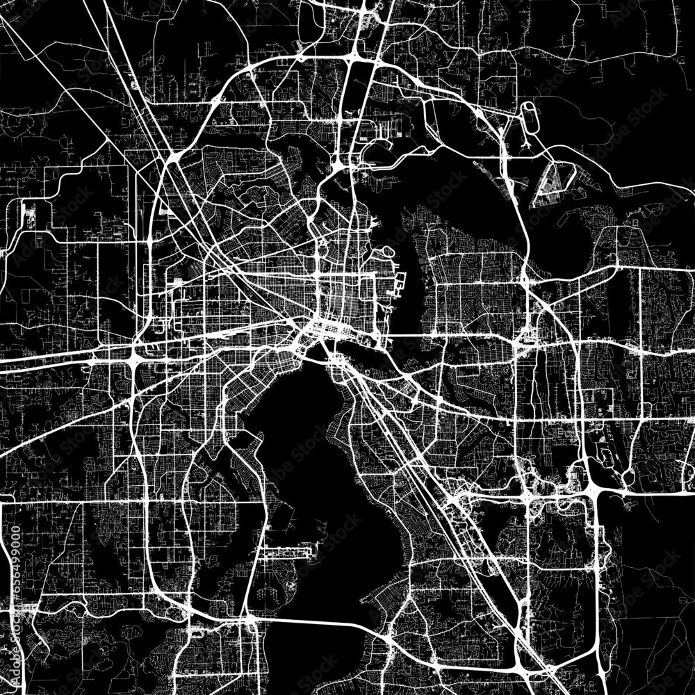 1:1 square aspect ratio vector road map of the city of Jacksonville ...