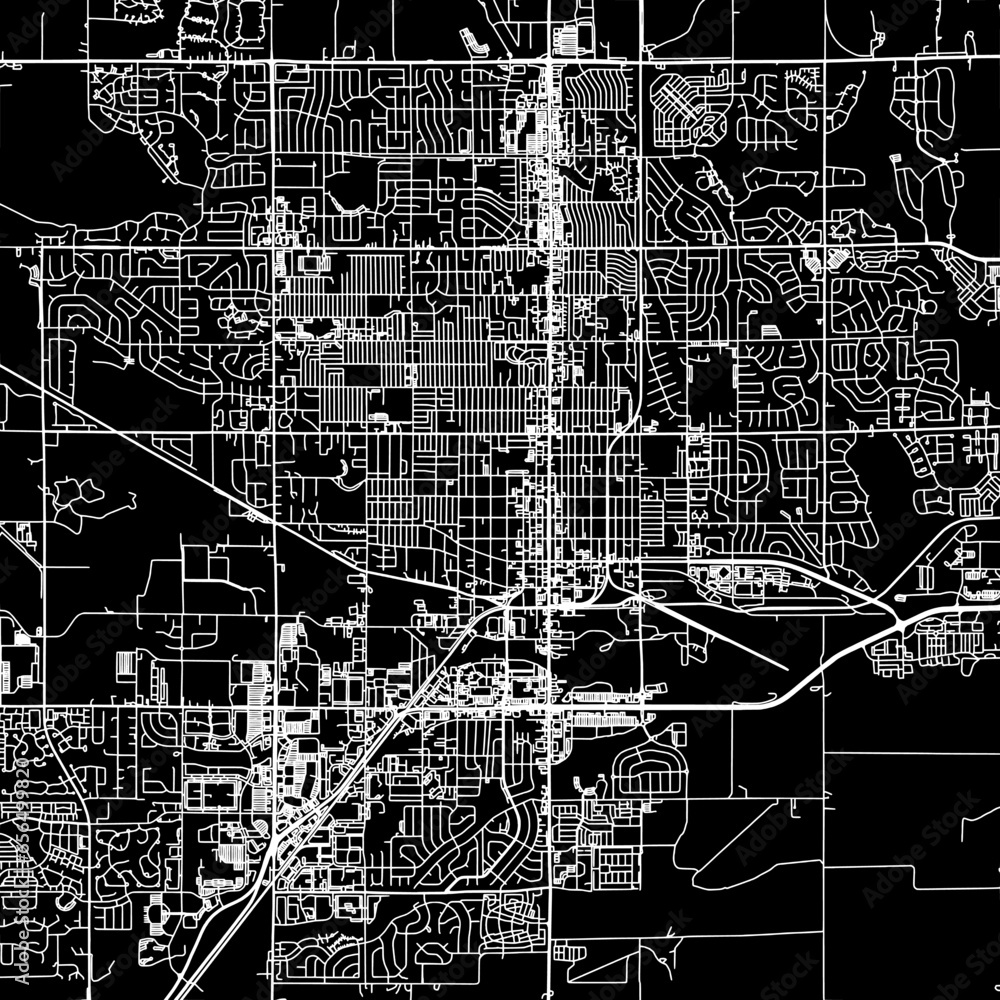 1:1 square aspect ratio vector road map of the city of Longmont ...