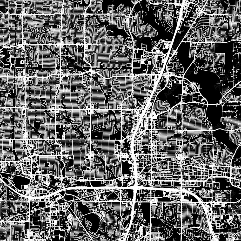1:1 square aspect ratio vector road map of the city of Plano Texas in ...