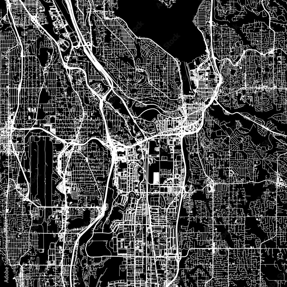 1:1 square aspect ratio vector road map of the city of Renton ...