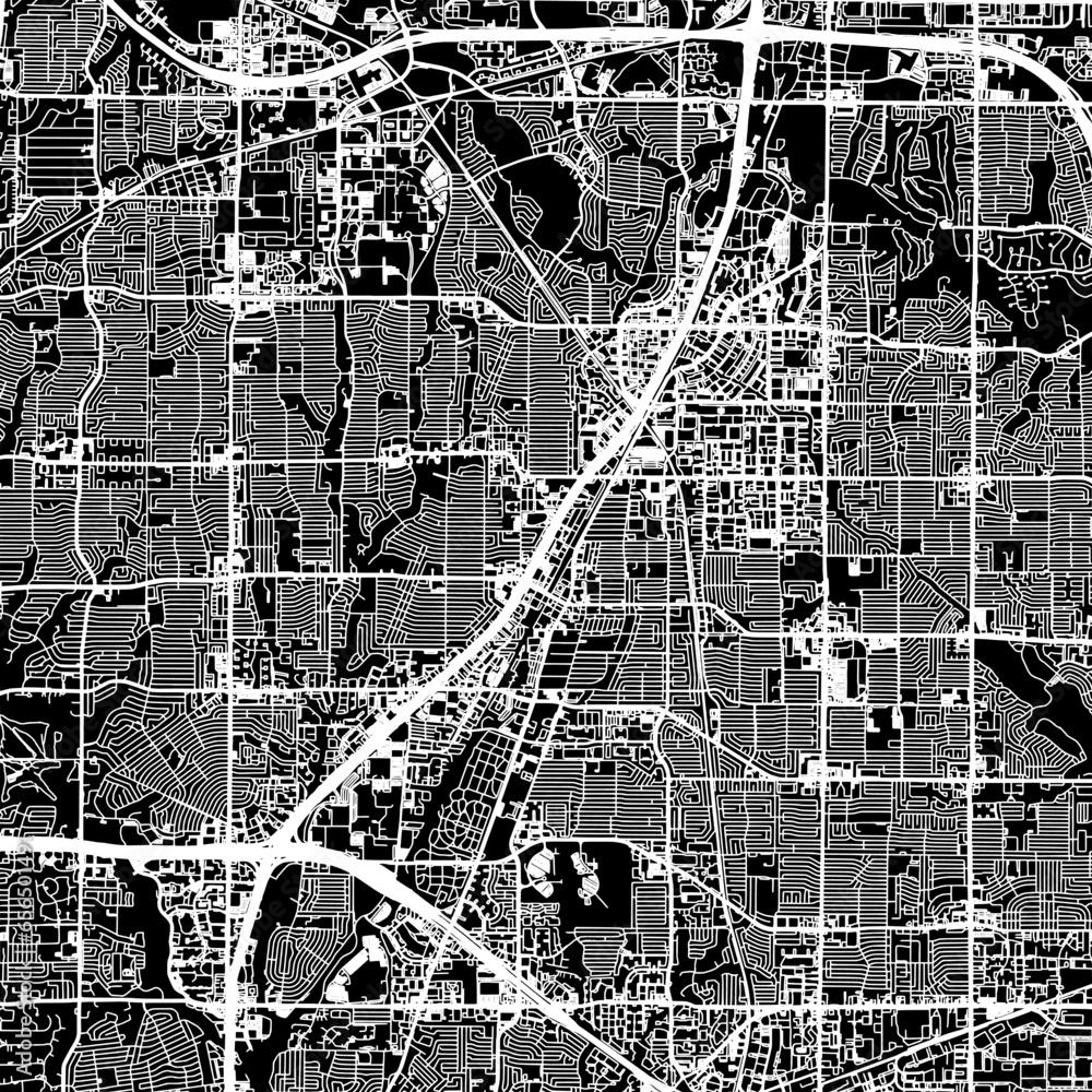 1:1 square aspect ratio vector road map of the city of Richardson Texas ...