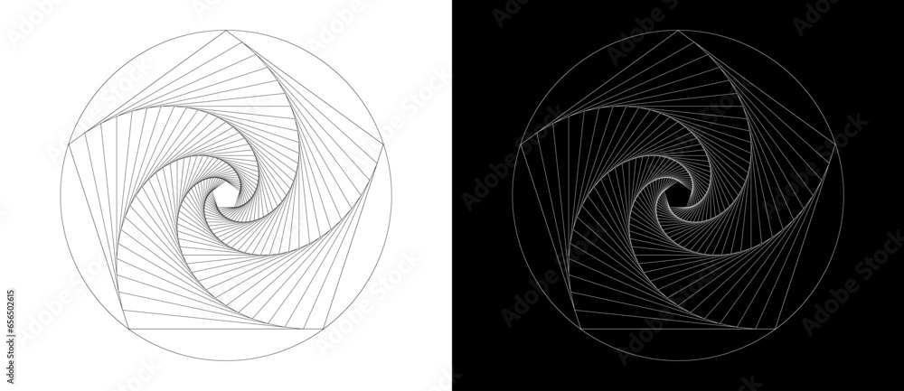 Geometric pentagon shape as modern design element or icon. Black shape ...