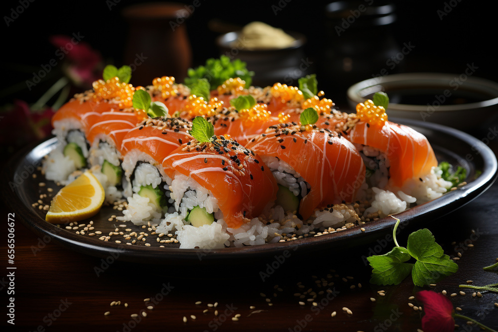 Maki Salmon Sushi, a culinary masterpiece that celebrates the art of ...
