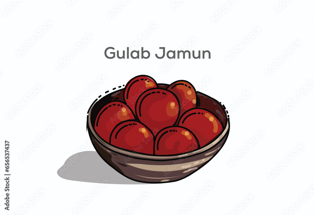 Gulab Jamun festivel sweets vector illustration Stock Vector | Adobe Stock