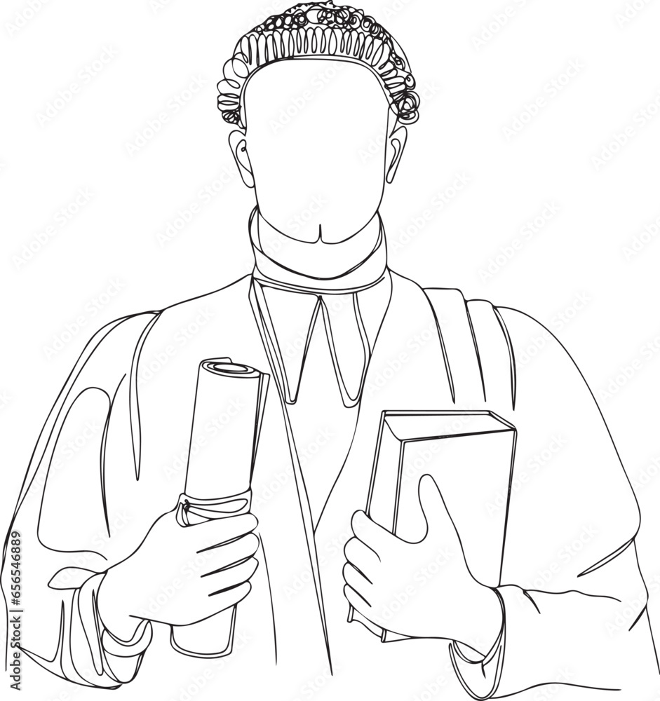 Legal Characters in One Stroke: Judge, Lady Justice, Attorney ...