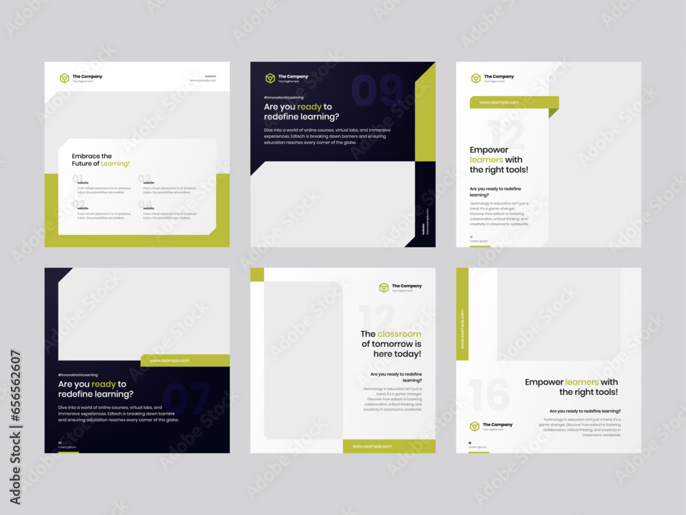 Modern Gold Tech Square Banners Collection, designed for crafting ...