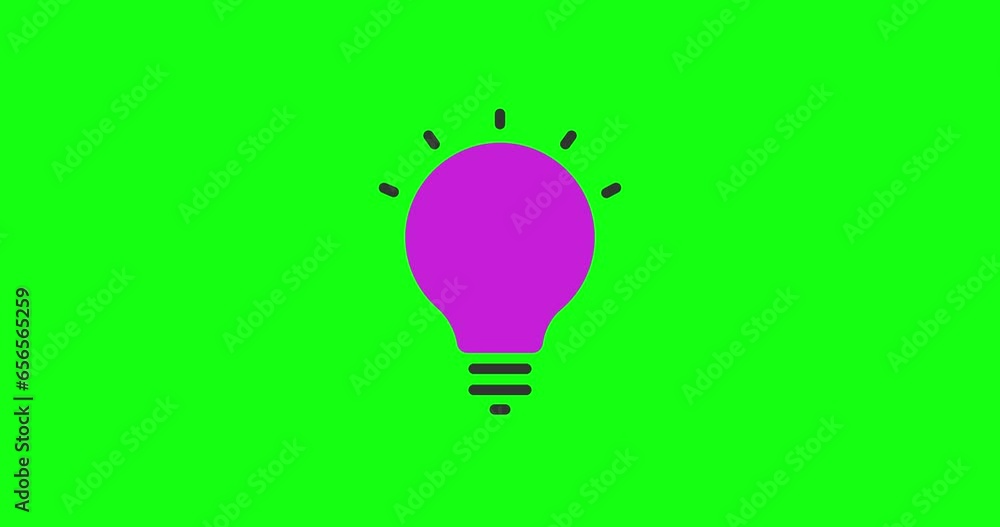 light bulb animated icon green screen. light bulb 2 color animated icon ...