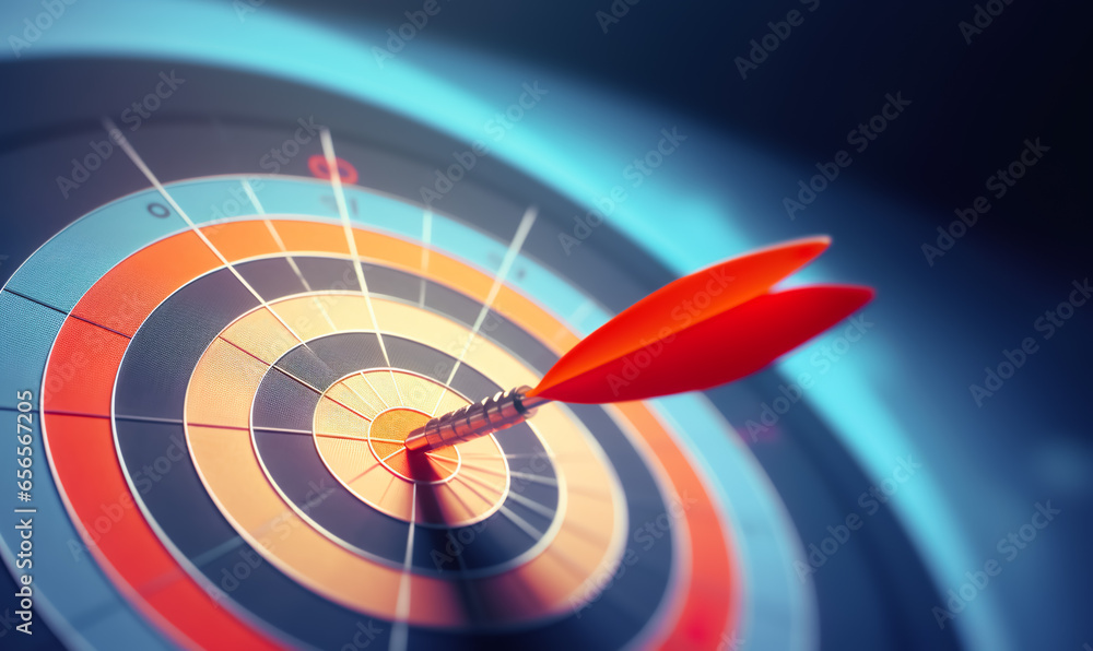 Set goal or business target concepts with arrow darts and bullseye ...