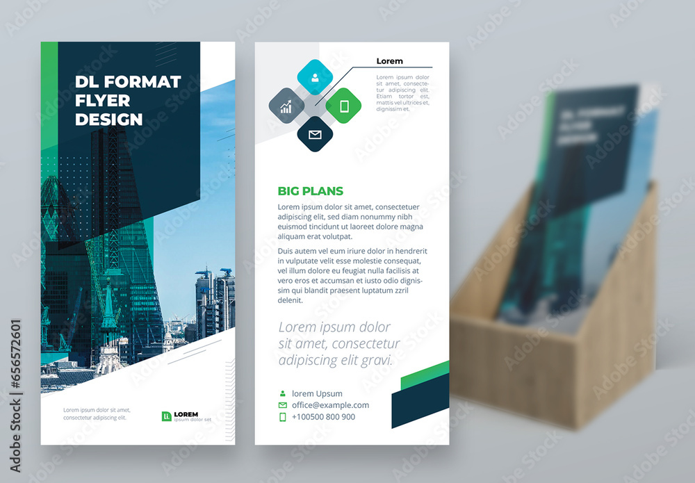 Business DL Flyer Layout Layout with flat Elements Stock Template ...