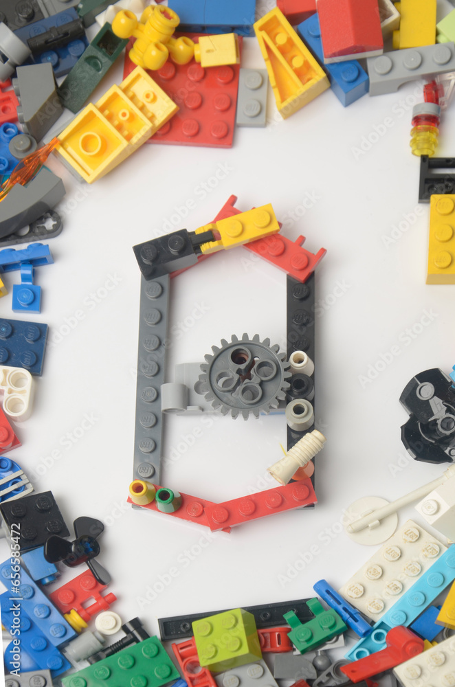 Number Eight. Kids creativity design, create number from brick or block ...