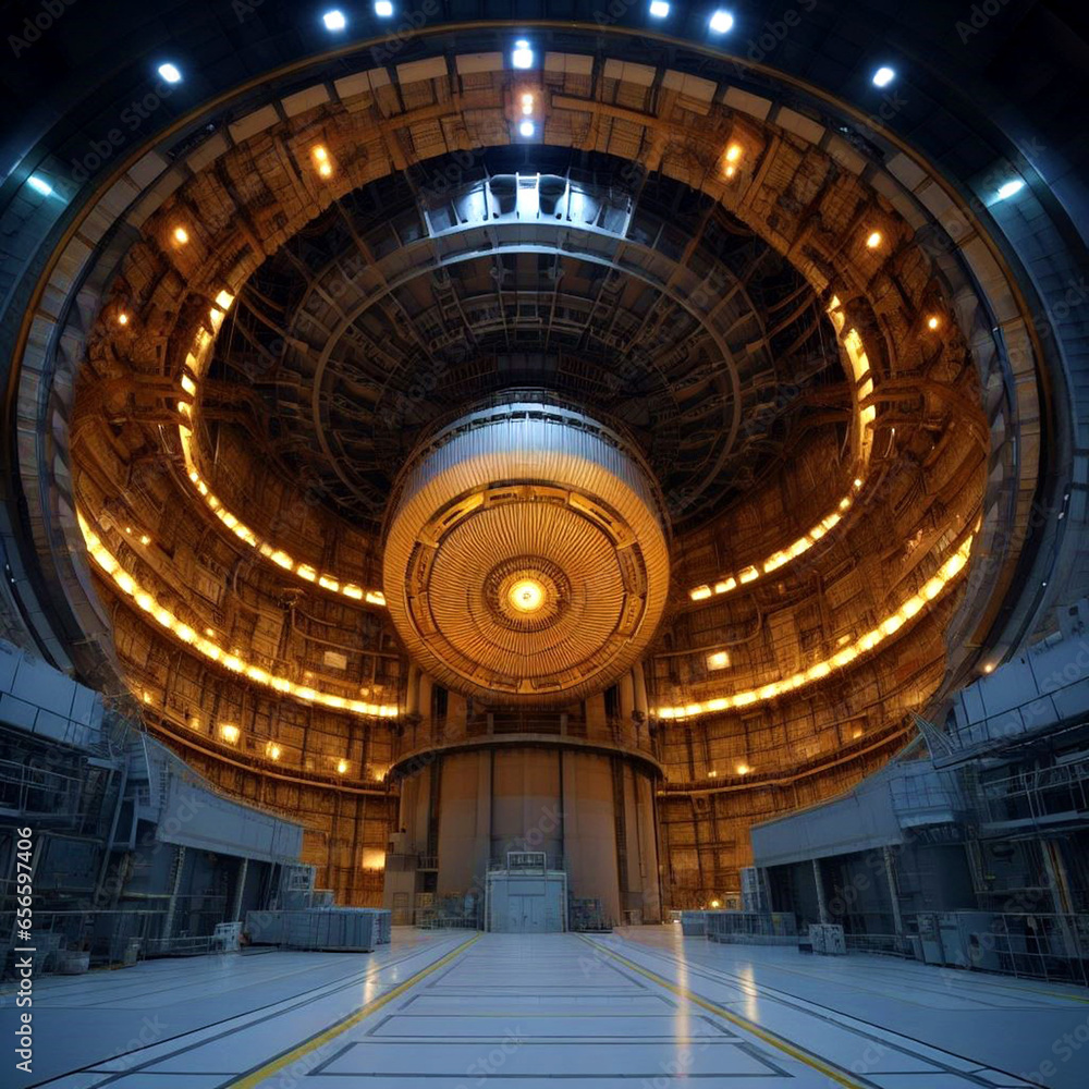 The reactor of the future at a thermonuclear power plant. AI generated ...