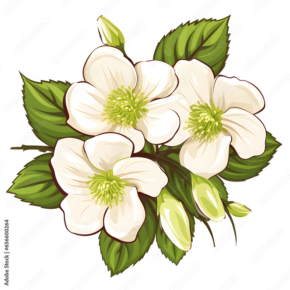 cartoon clipart of Christmas Rose, plant clipart, nature clipart ...
