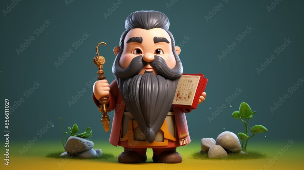 Confucius cartoon image cutecartoon style.Generative AI Stock ...