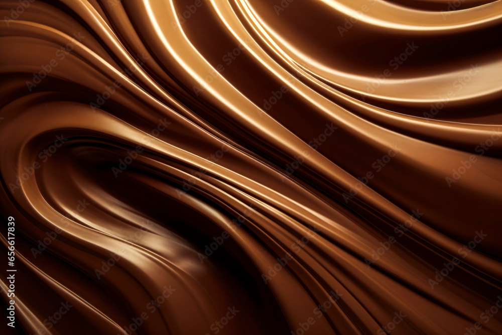 Generative AI illustration of chocolate background with wave movements ...