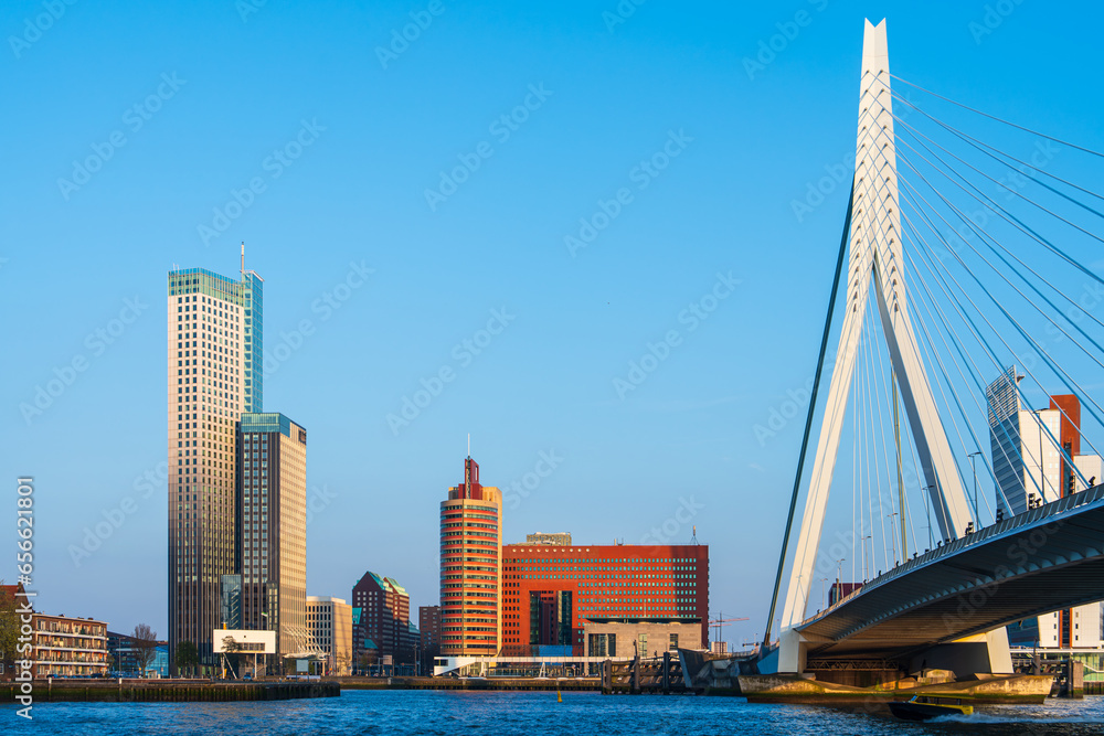 Rotterdam skyline at sunny day. Panoramic view. Spectacular Skylines ...
