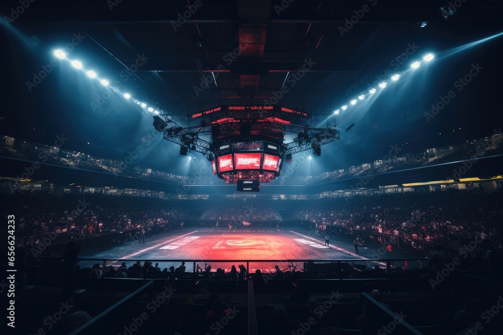 Boxing fight ring, boxing arena for intended for MMA matches, Sport ...