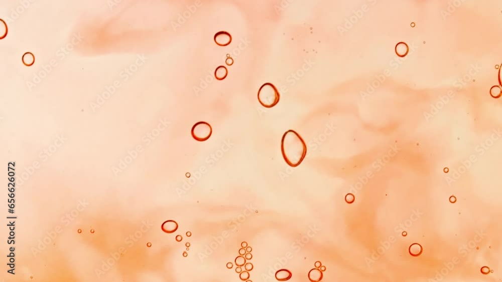 Vidéo Stock Bubble cluster, cells under a microscope. Transparent ...