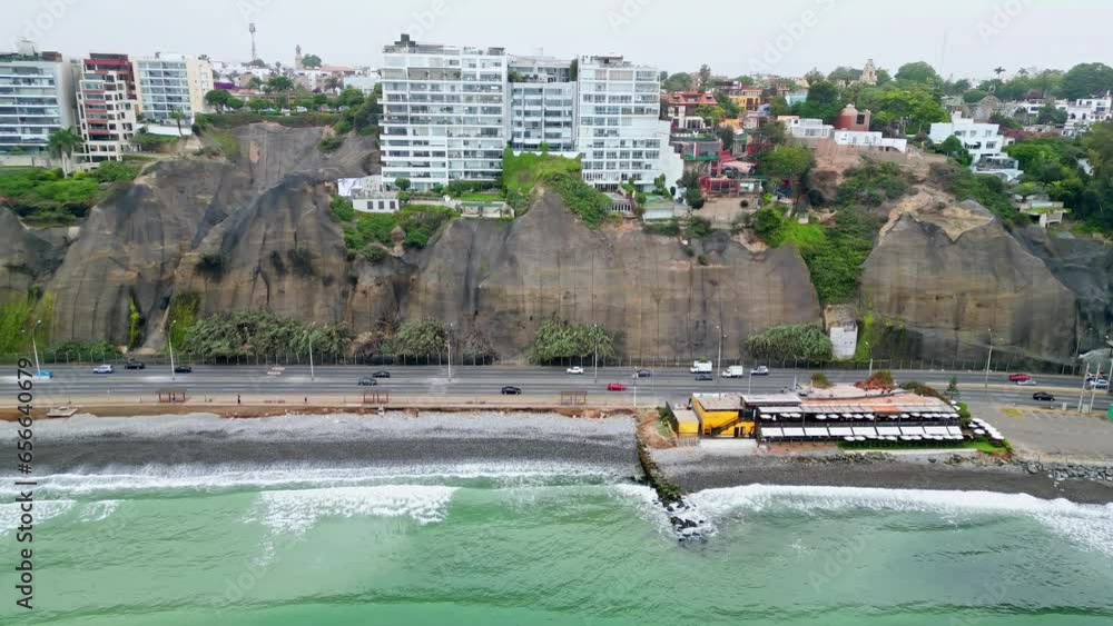 Vista aérea do bairro Barranco no interior de Lima, Peru. Casas ...