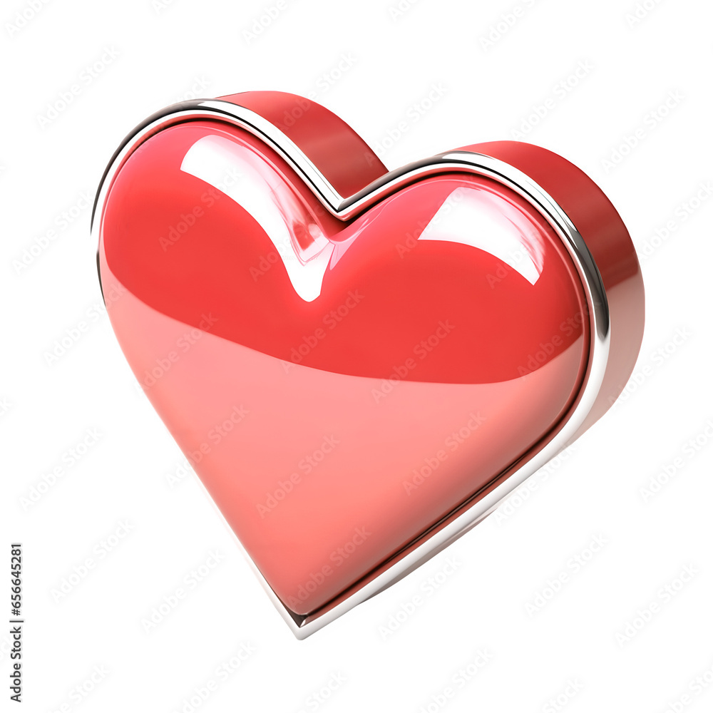 3d heart isolated on transparent background, heart png for social media ...