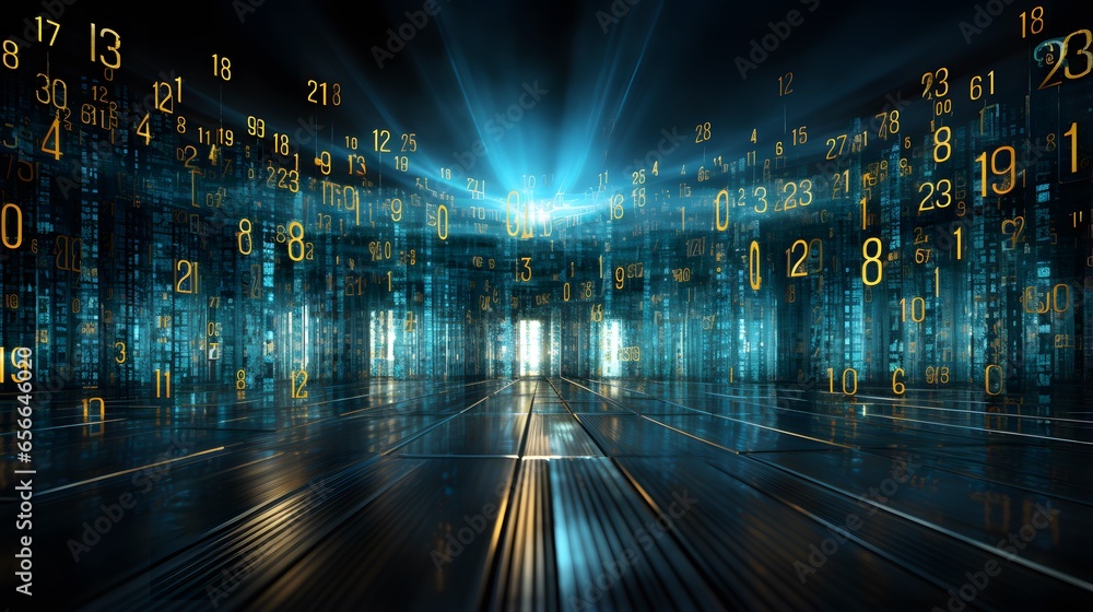 Numbers and Symbols: Futuristic Blue Wallpaper for Tech Enthusiasts ...