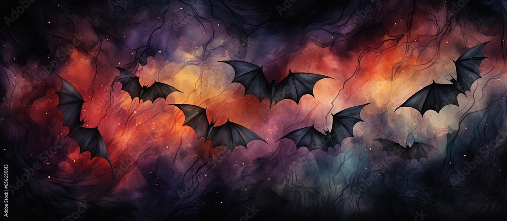Watercolor bat pattern transformed into a dark gothic pattern suitable ...