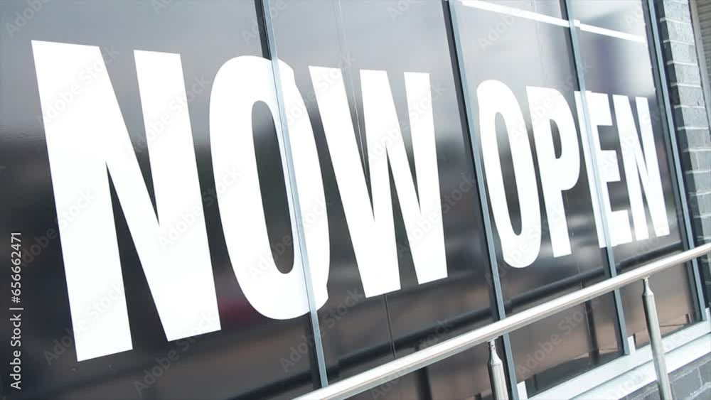 now open writing caption text words sign in big white letters on black ...