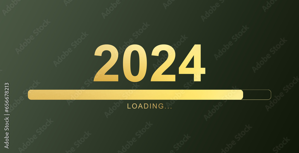 2024 loading bar Progress digital technology golden color background ...