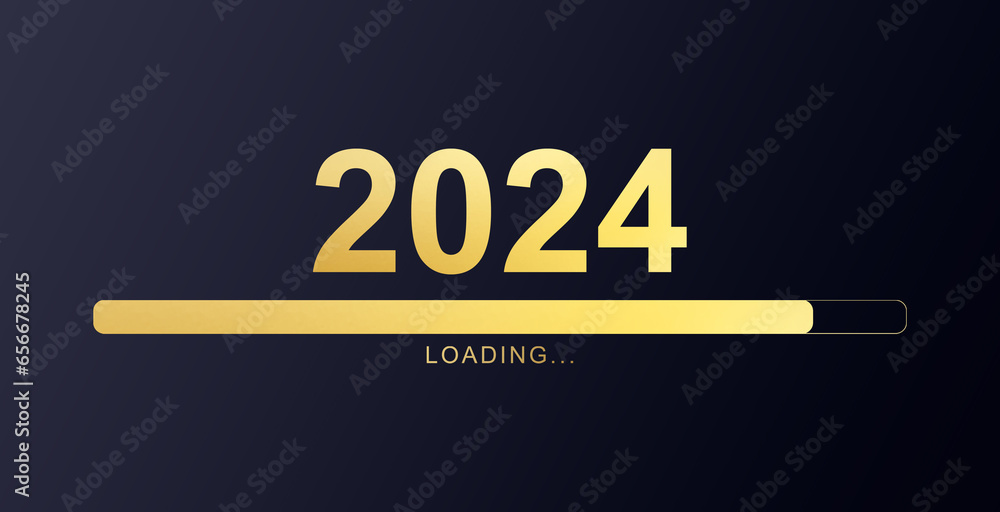 2024 loading bar Progress digital technology golden color background ...