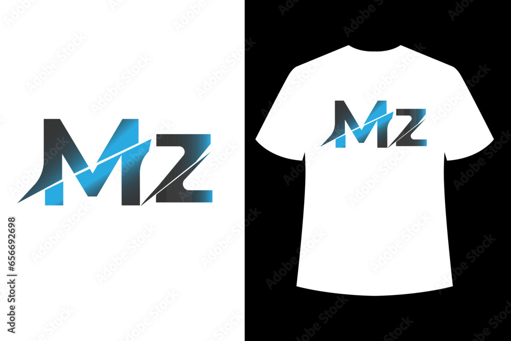 MZ Vector branding identity corporate logo letter m vector t shirt ...