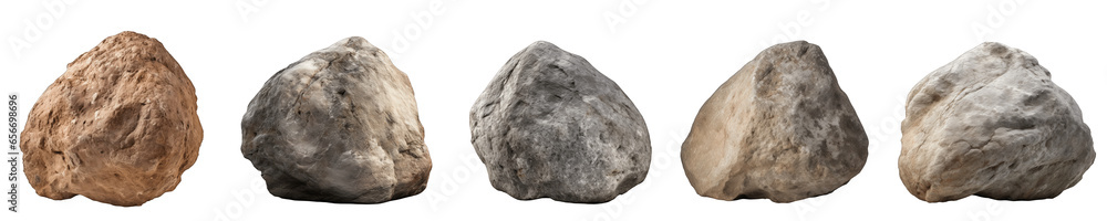 Large stone shape rocks, square size, isolated on transparent ...