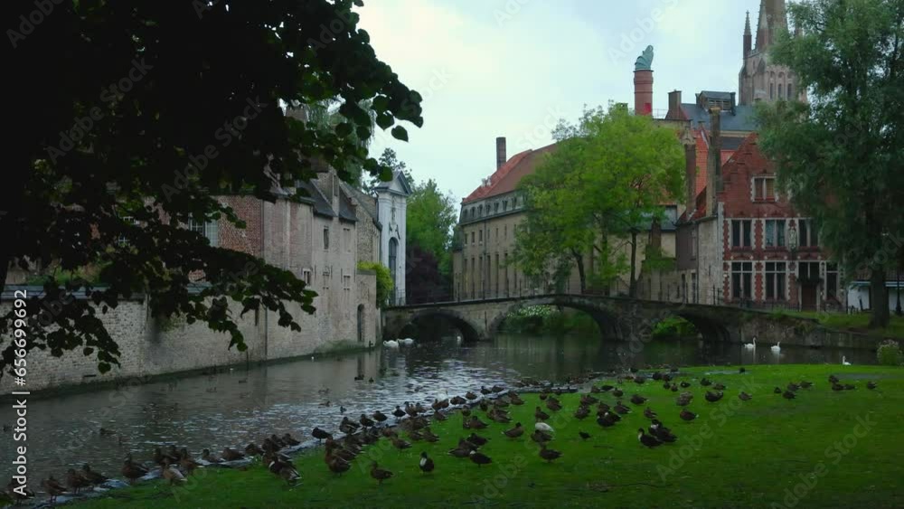 Medieval Town Bruges old city in Flanders in Belgium Europe. Art and ...