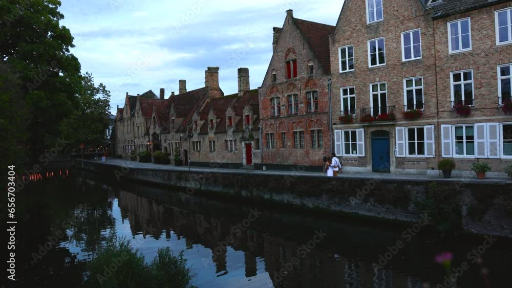 Medieval Town Bruges old city in Flanders in Belgium Europe. Art and ...