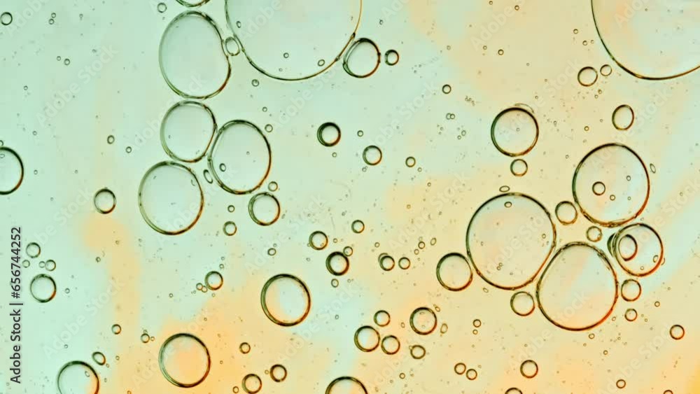 Vidéo Stock Bubble cluster, cells under a microscope. Transparent ...