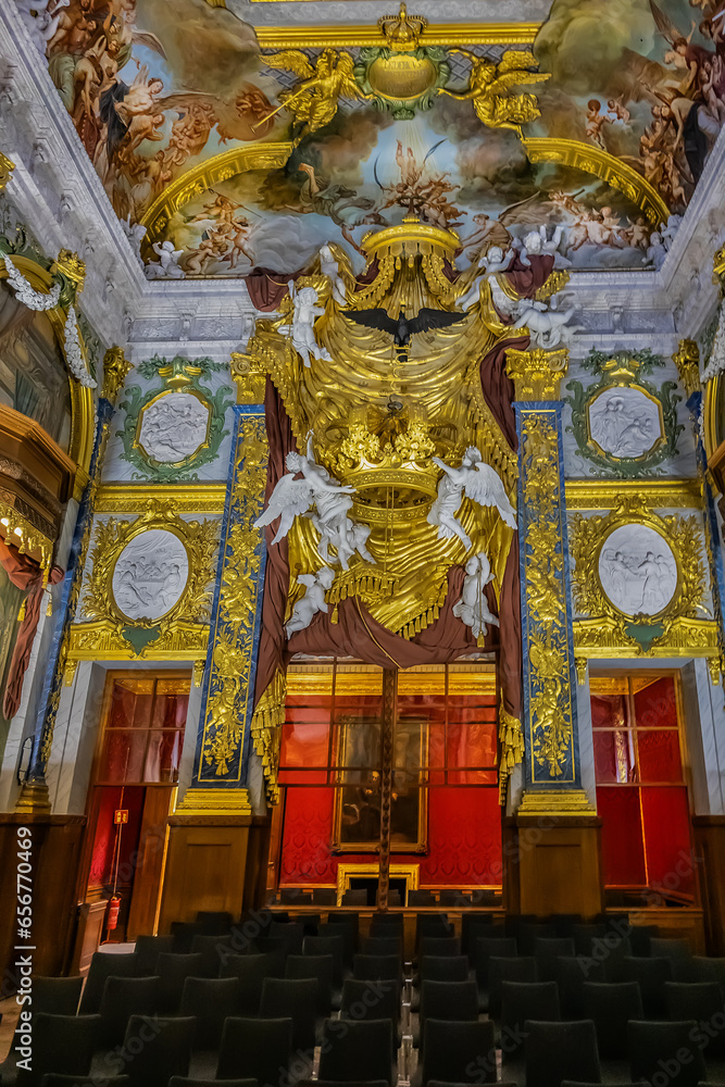 Impressive interior of 17th century Baroque Charlottenburg palace ...