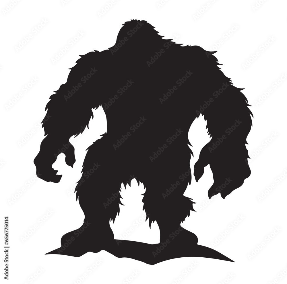 Bigfoot silhouettes Vector and bigfoot concept illustration Stock ...