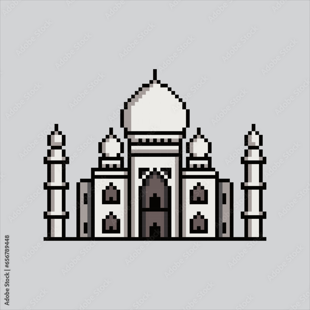 Pixel art illustration Taj Mahal. Pixelated Taj Mahal. Taj Mahal India ...