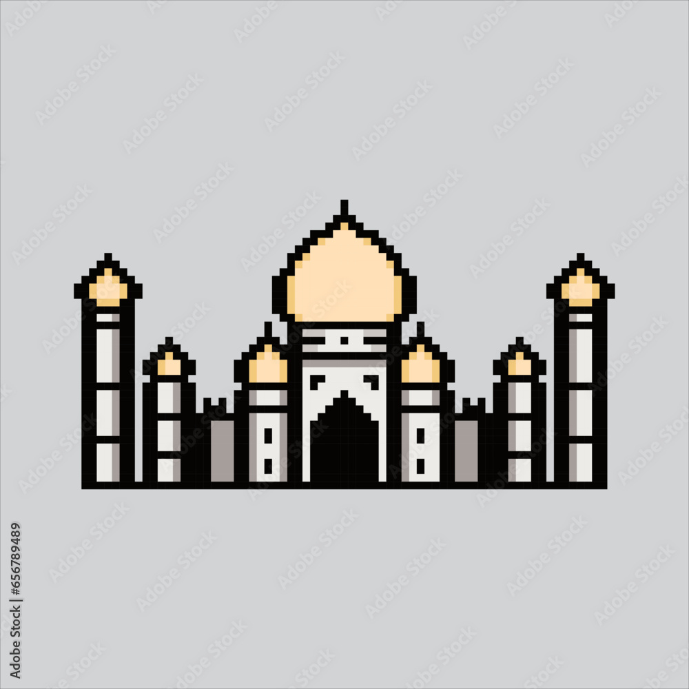 Pixel art illustration Taj Mahal. Pixelated Taj Mahal. Taj Mahal India ...